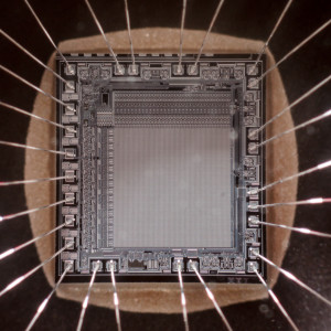 Macro images of old EPROM UV erasable memory IC’s. – Ketturi electronics
